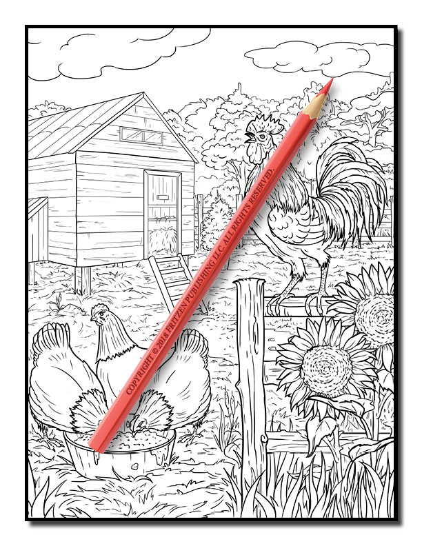 Farm Scene Countryside Coloring Sheets Farm Coloring