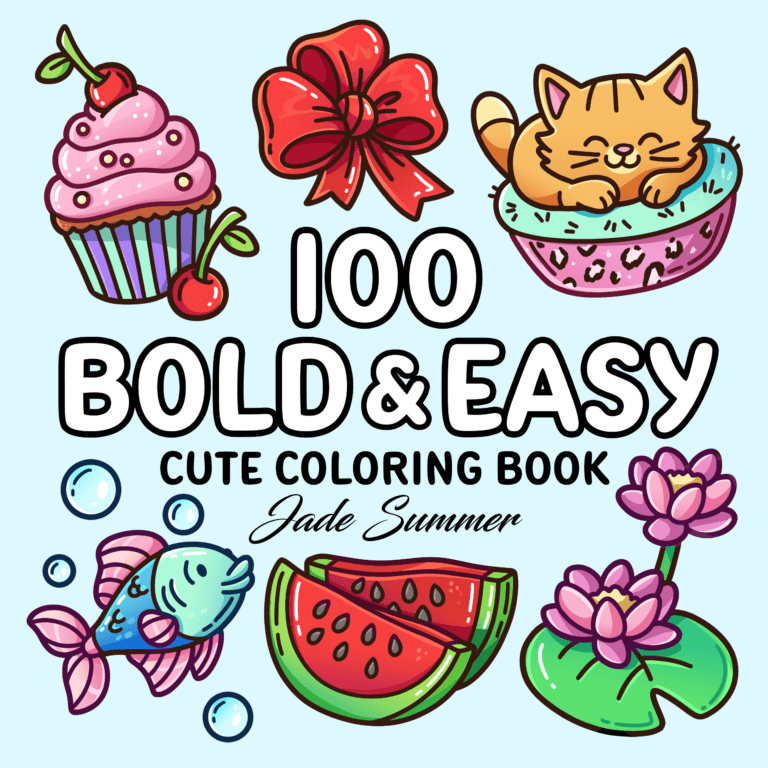 100 Bold and Easy Coloring Book | Jade Summer