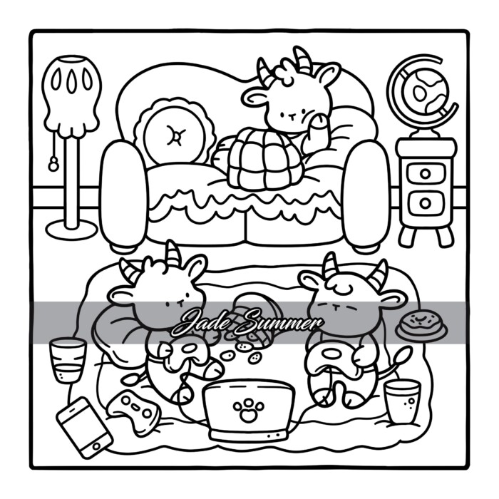 Comfy and Cozy Coloring Book (2nd Edition) – Jade Summer