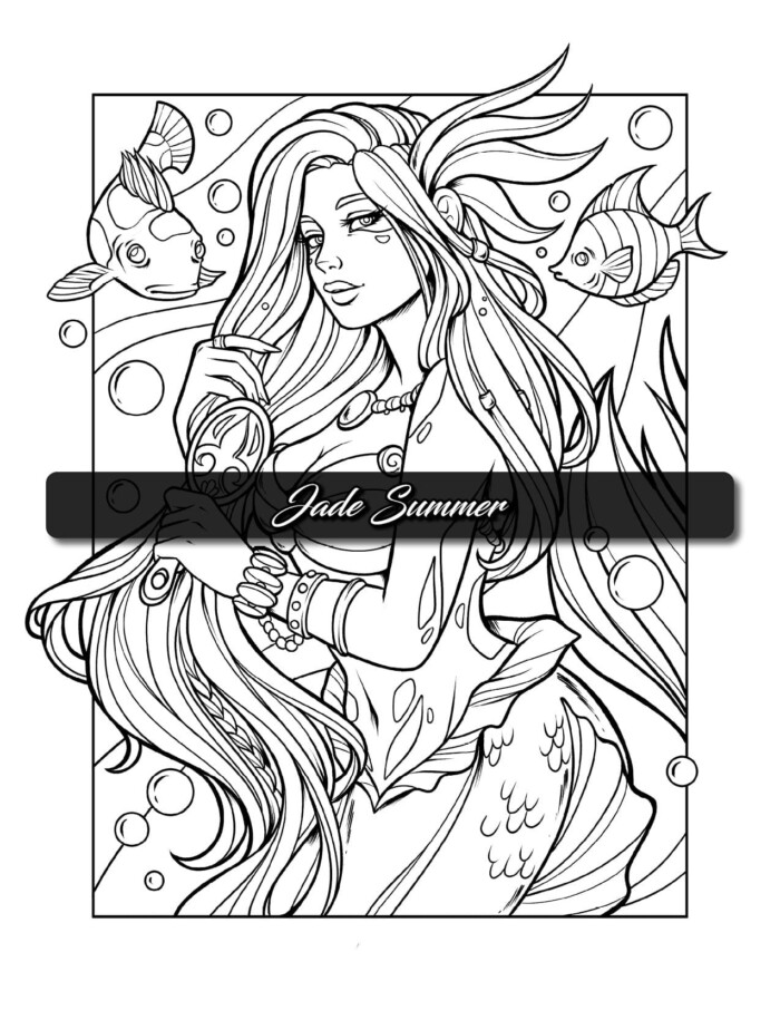 Magical Mermaids Coloring Book | Jade Summer