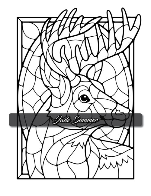 Stained Glass Animals Coloring Book | Jade Summer