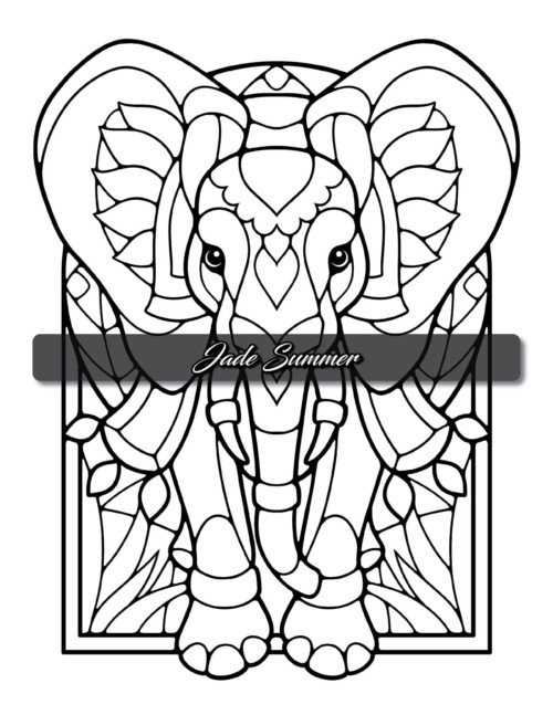 Stained Glass Animals Coloring Book – Jade Summer