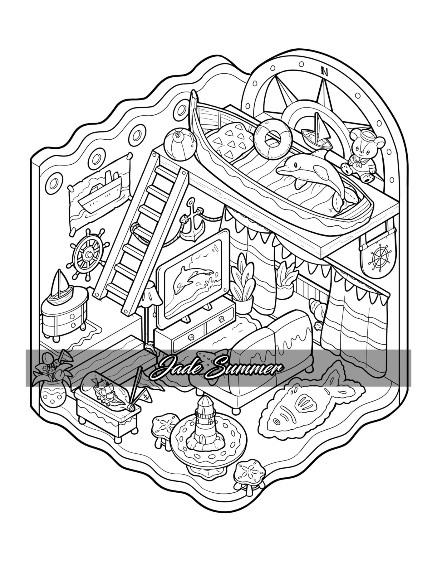 Tiny Rooms Coloring Book – Jade Summer